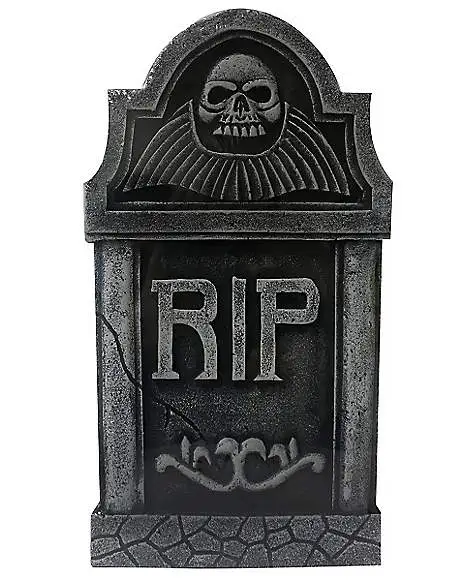 16 Inch RIP Skull Tombstone | Cheap Spiritual Halloween Store